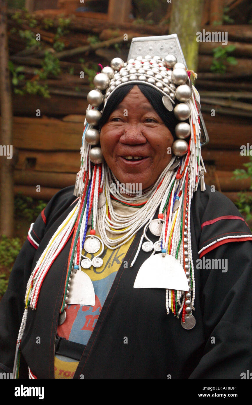 Akha woman, Northern Thailand Stock Photo - Alamy