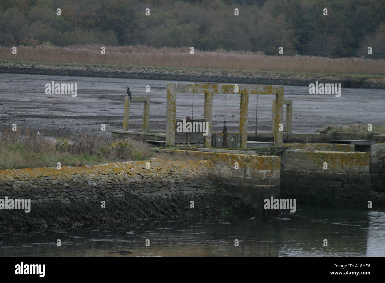 Tide mill lock gates Stock Photo - Alamy