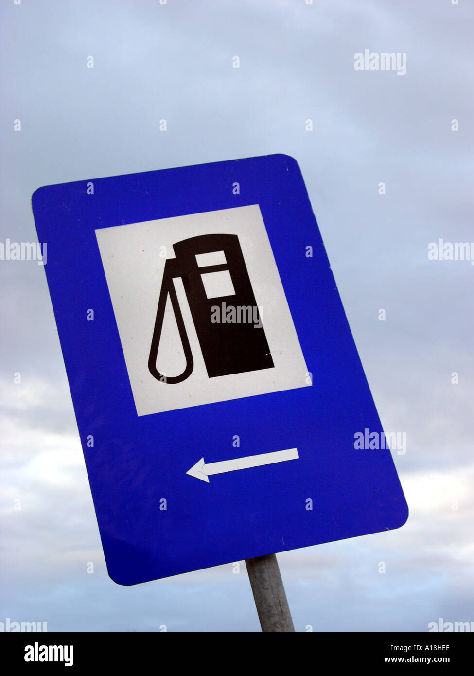 fuel sign pointing left Stock Photo - Alamy