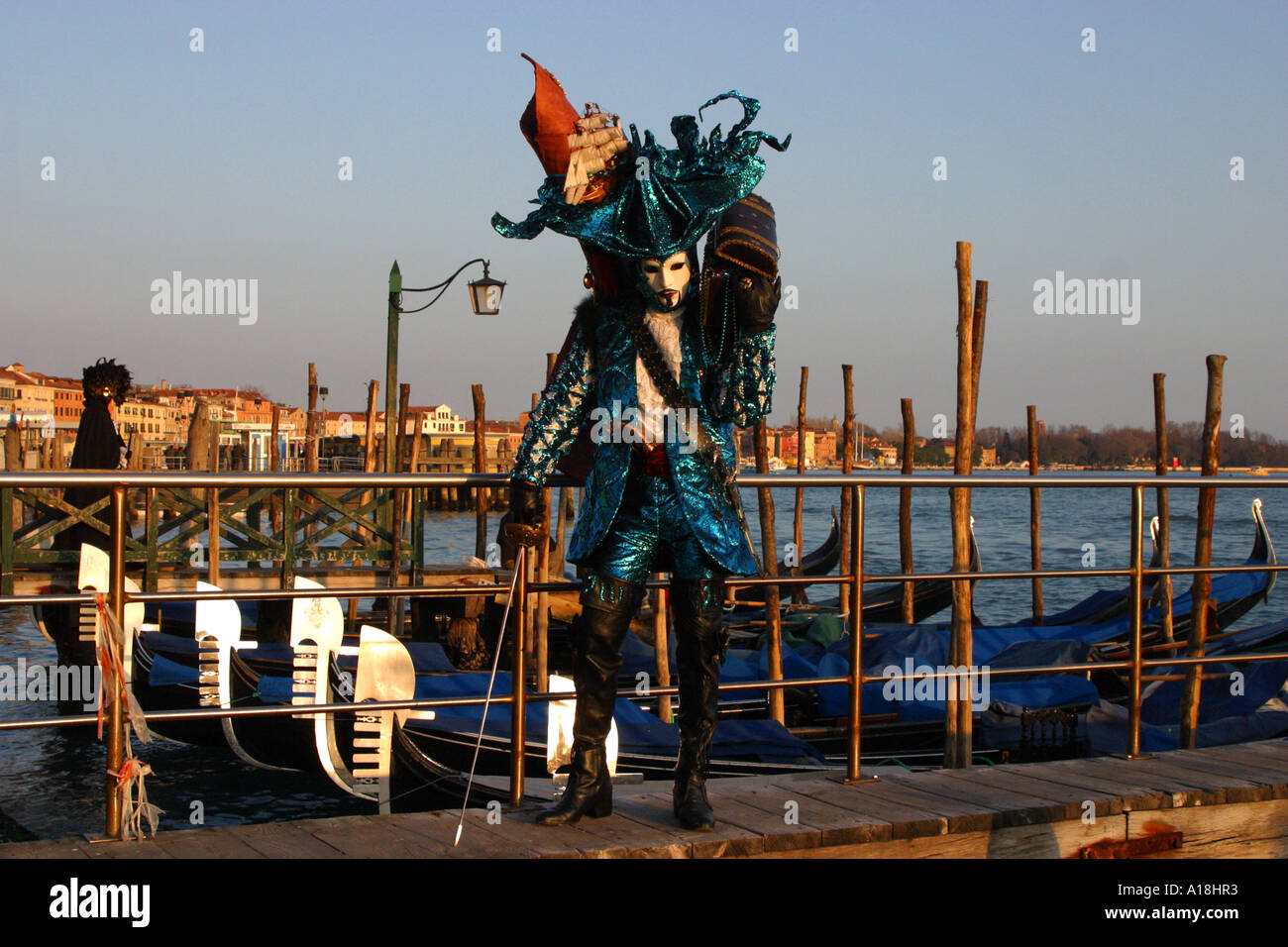 Masked character in pirate costume, Venice Carnival Stock Photo - Alamy