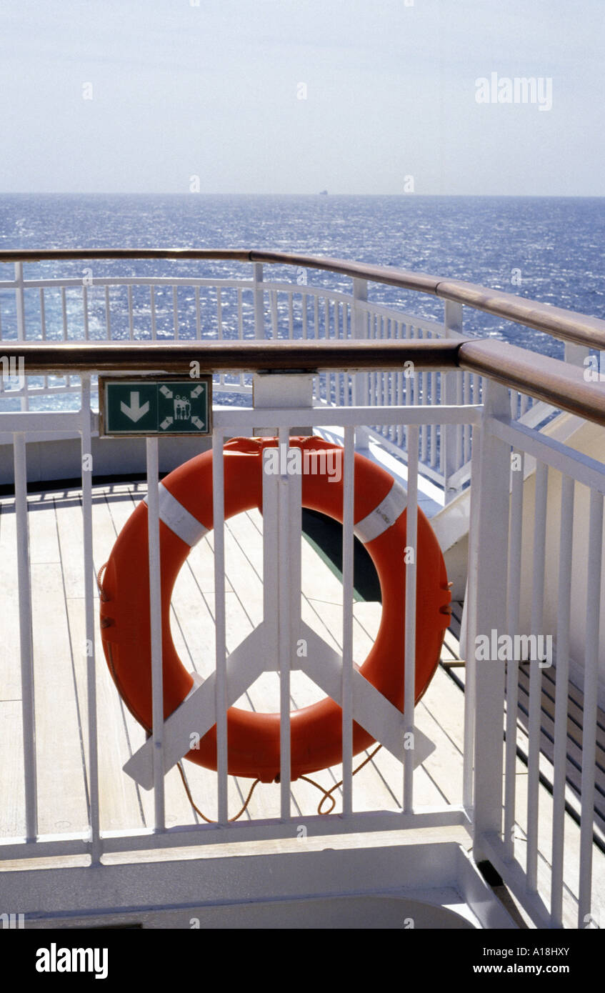 a lifering on a cruise ship Stock Photo - Alamy