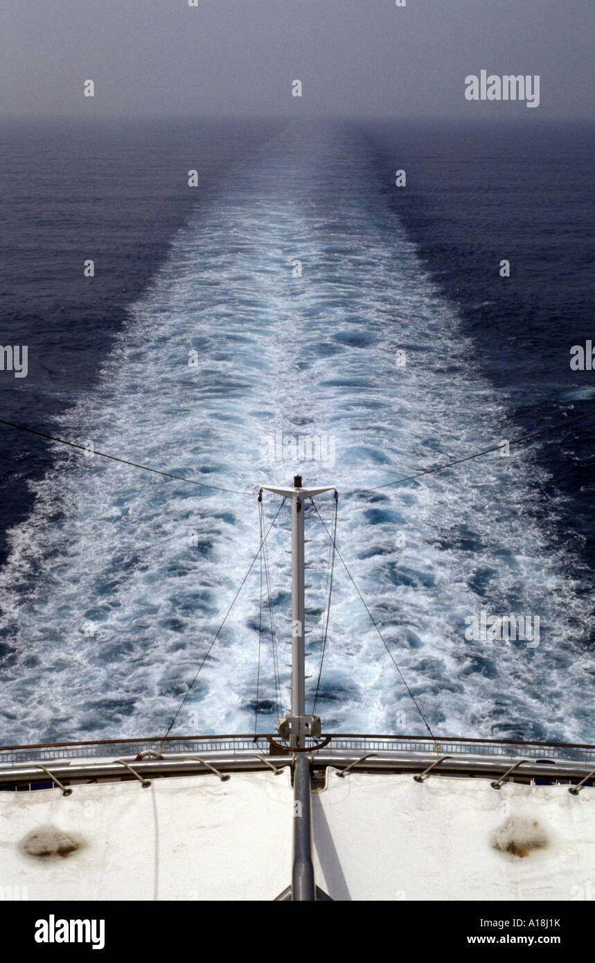a view from the back of a cruise ship Stock Photo - Alamy