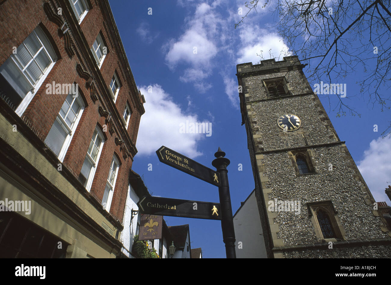 Historic 15c medieval clock tower of St Albans. Hertfordshire UK Stock ...