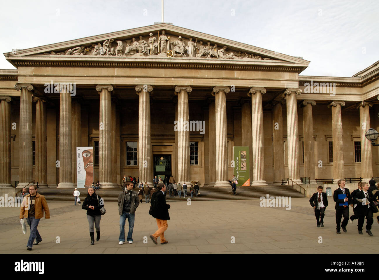 The entrance to the British Museum, London Stock Photo - Alamy