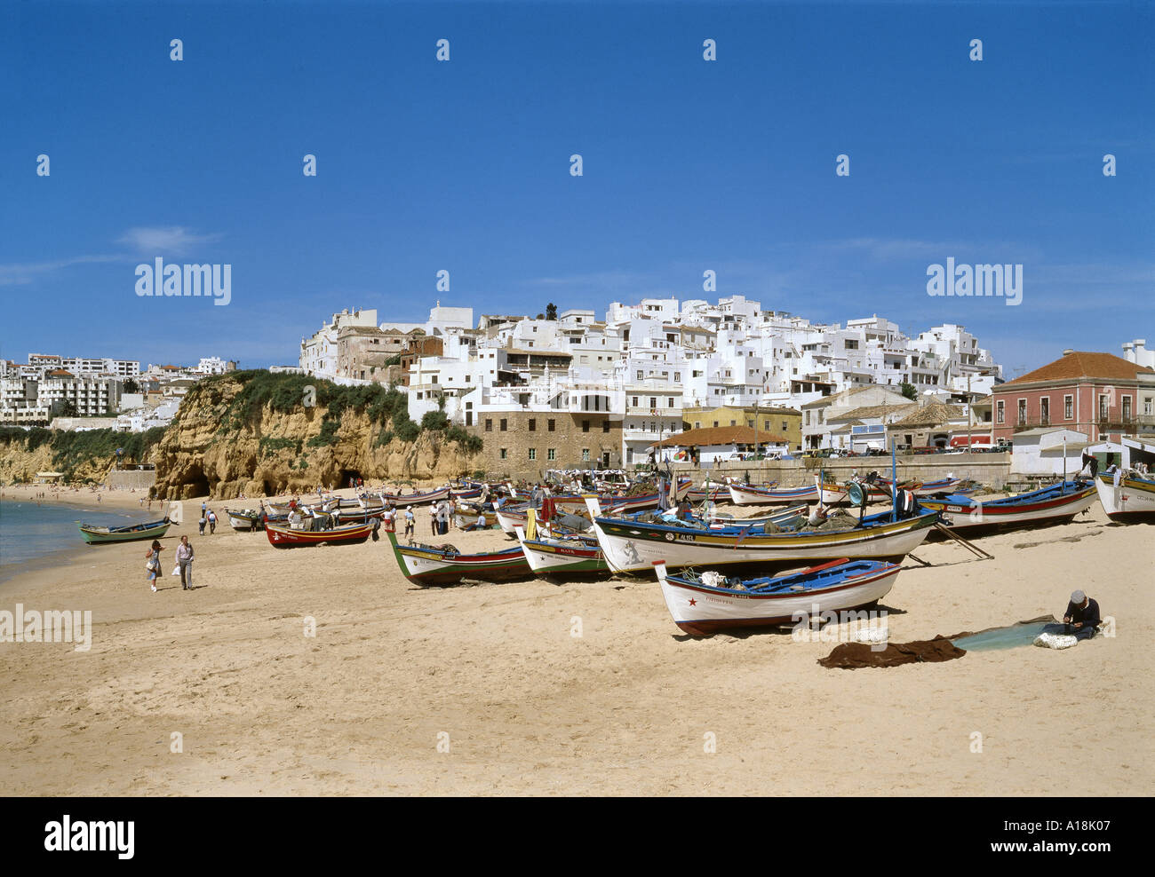 Portugal Algarve, Albufeira town and fisherman's beach Stock Photo - Alamy