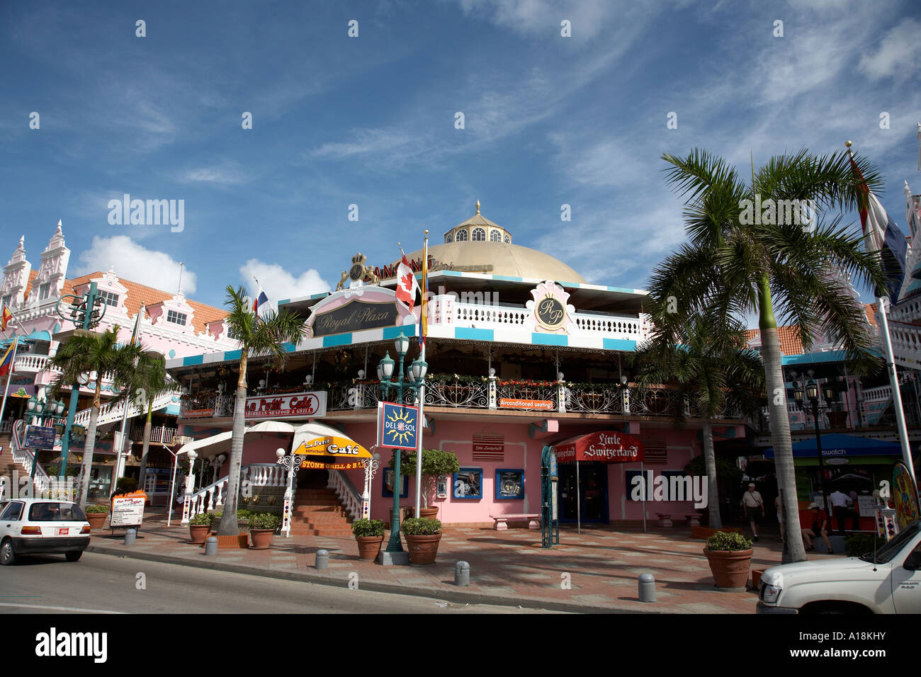 view outside the royal plaza mall oranjestad aruba caribbean west ...