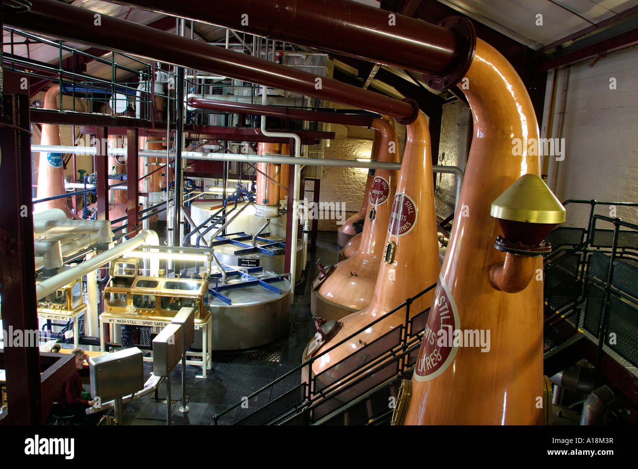 UK County Antrim Bushmills distillery still room Stock Photo - Alamy