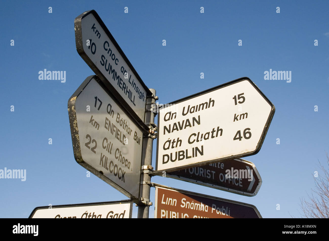 Road signs in Trim County Meath Ireland Stock Photo - Alamy