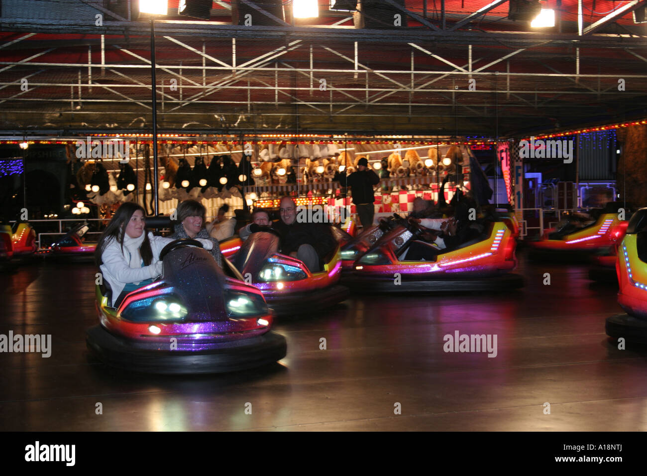 Bumper car ride at a amusement park in London Stock Photo - Alamy