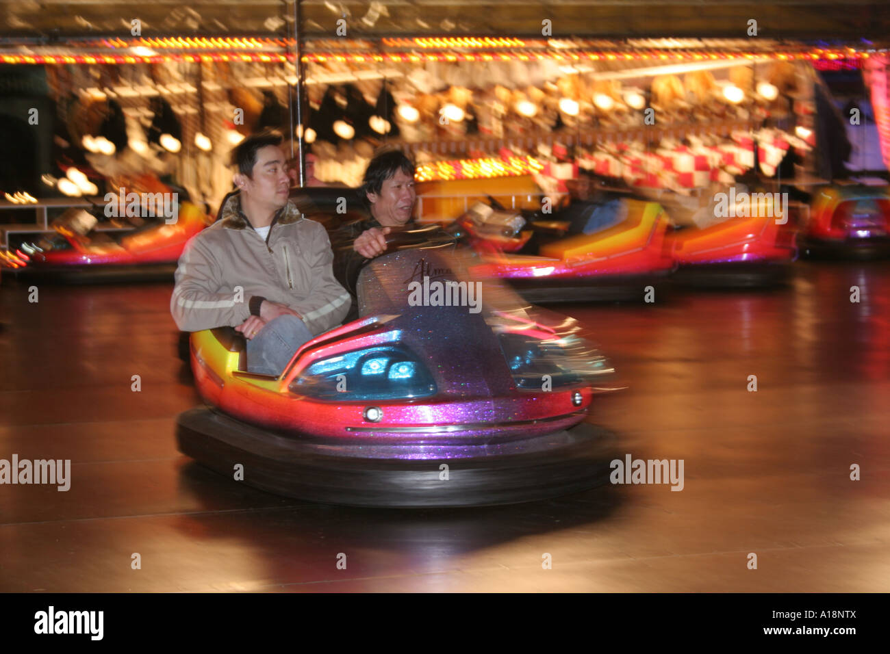Bumper car ride at a amusement park in London Stock Photo - Alamy