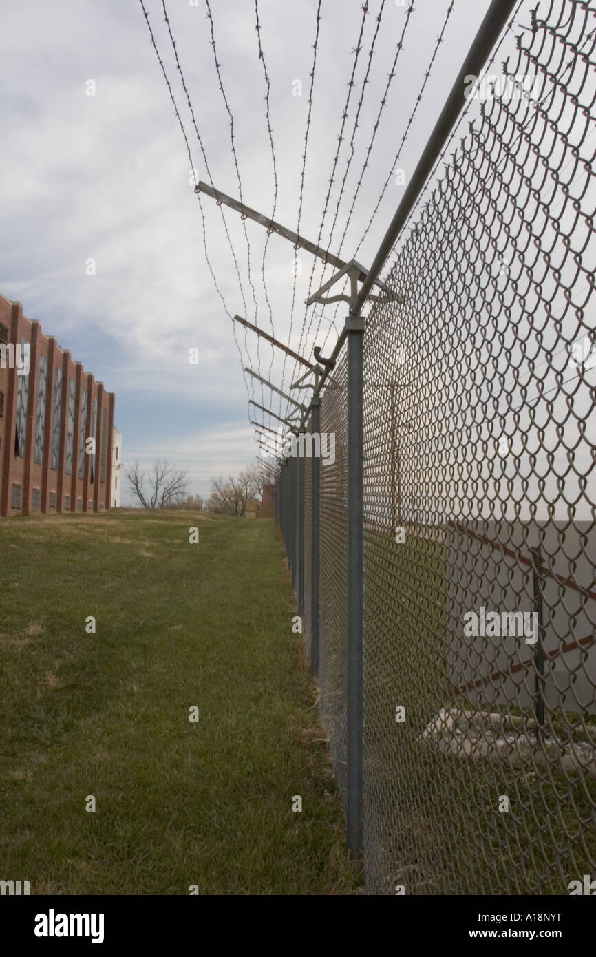 Prison Building With Fence