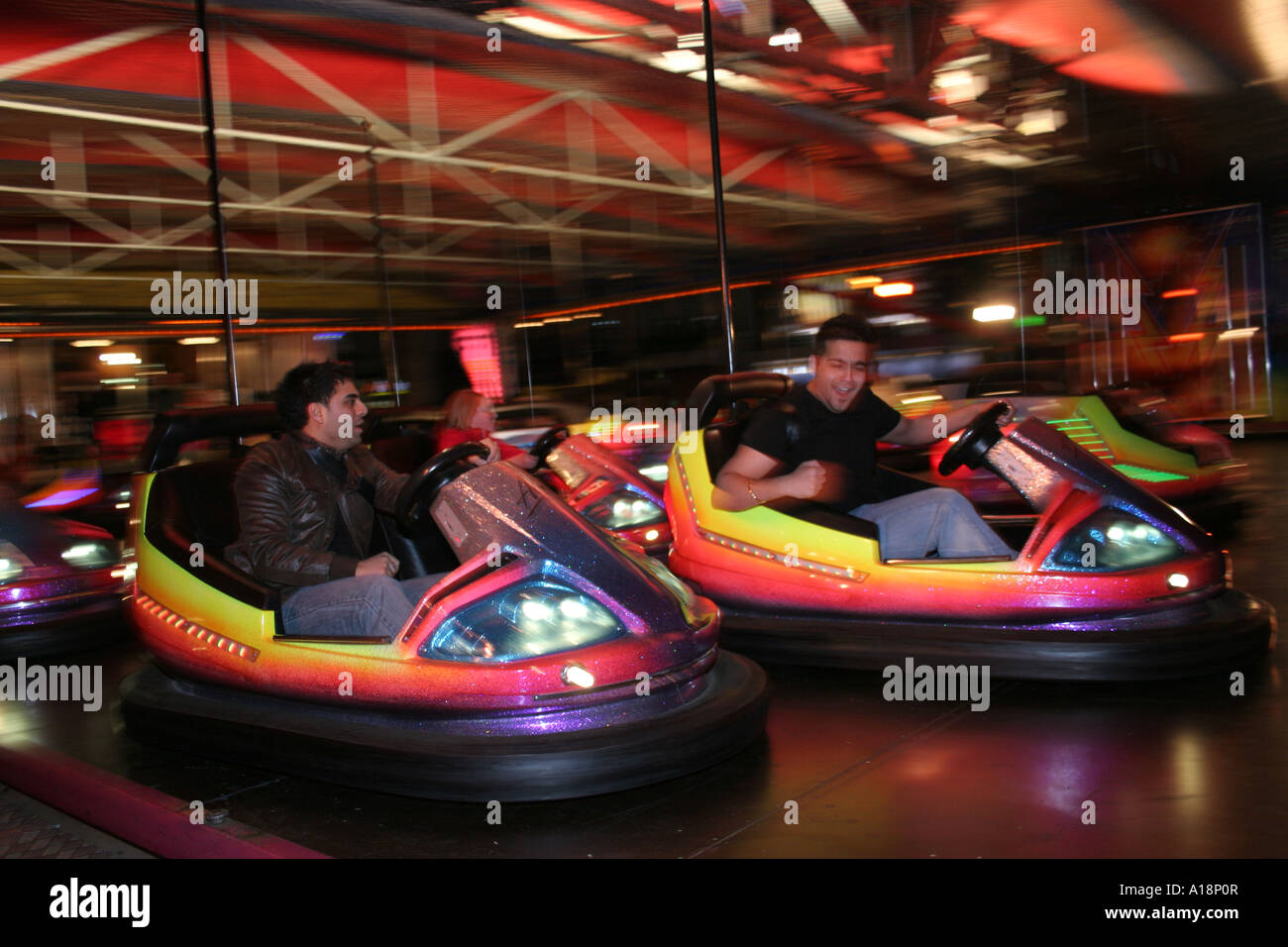 Bumper car ride at a amusement park in London Stock Photo - Alamy