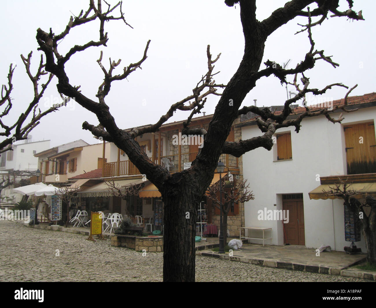 Village trees square cyprus omodos hi-res stock photography and images ...