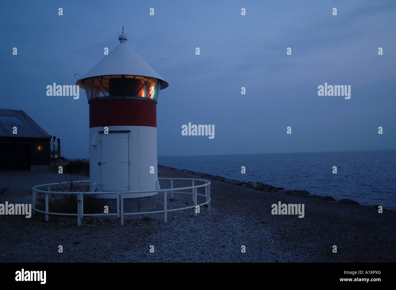 A moody image of a lighthouse at Aalborg in Denmark Stock Photo - Alamy