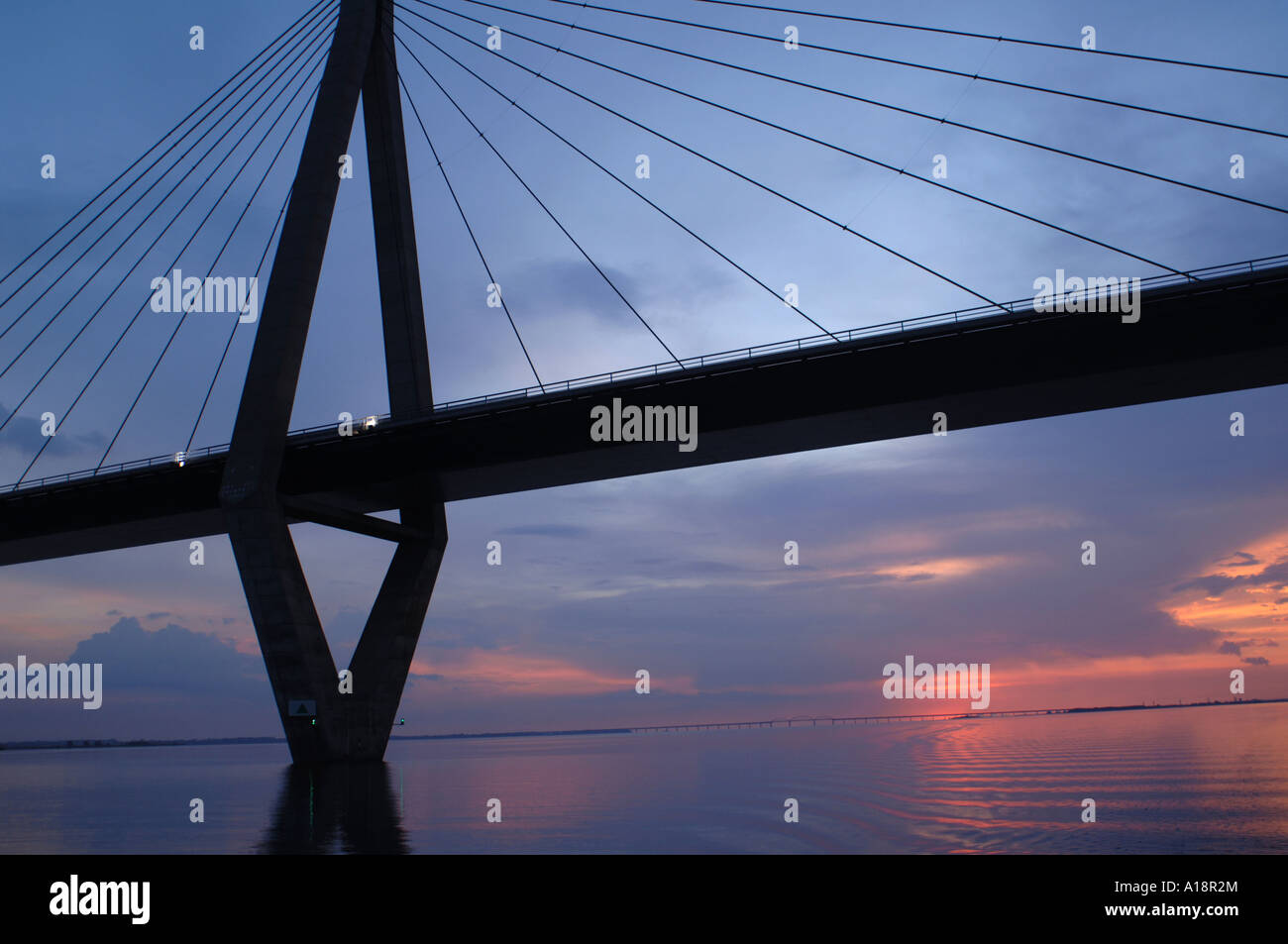 Faro Bridge between Sjaelland and Falster islands in Denmark Stock ...