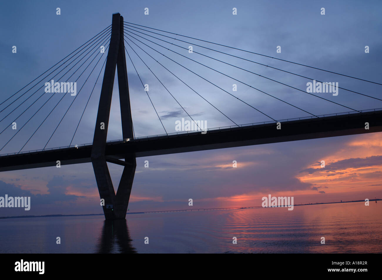 Faro Bridge between Sjaelland and Falster islands in Denmark Stock ...