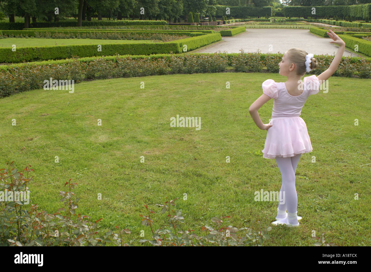 A young Polish ballet dancer standing outside Kozluwka country house in ...
