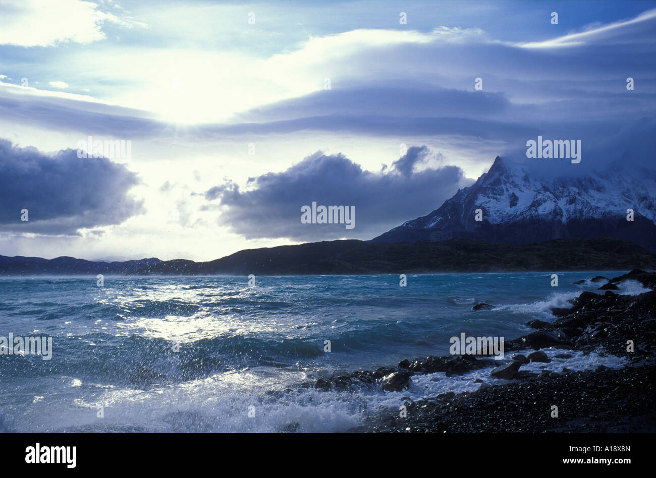 Lago Pehoe, Torres del Paine National Park, Southern Chile Stock Photo ...