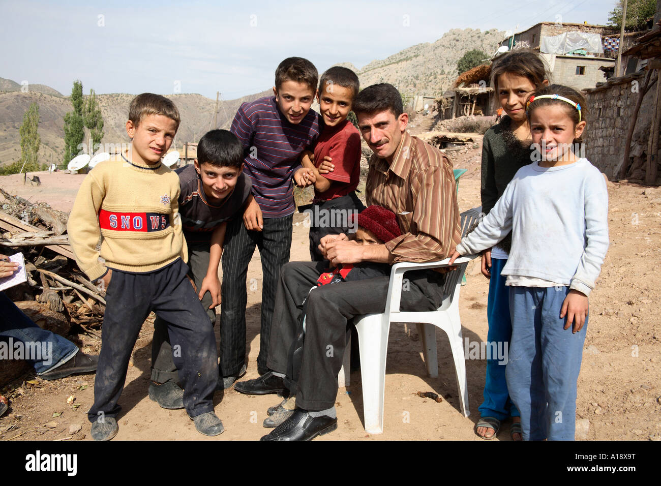 Family in small village, Eastern Turkey Stock Photo - Alamy