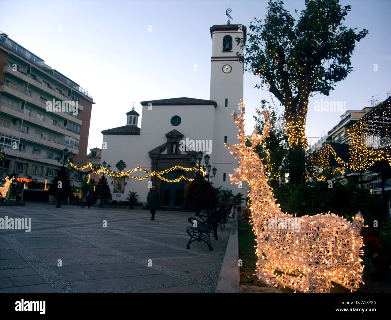 Christmas Lights and reindeer, Plaza de la Constitución ( Church Square ...