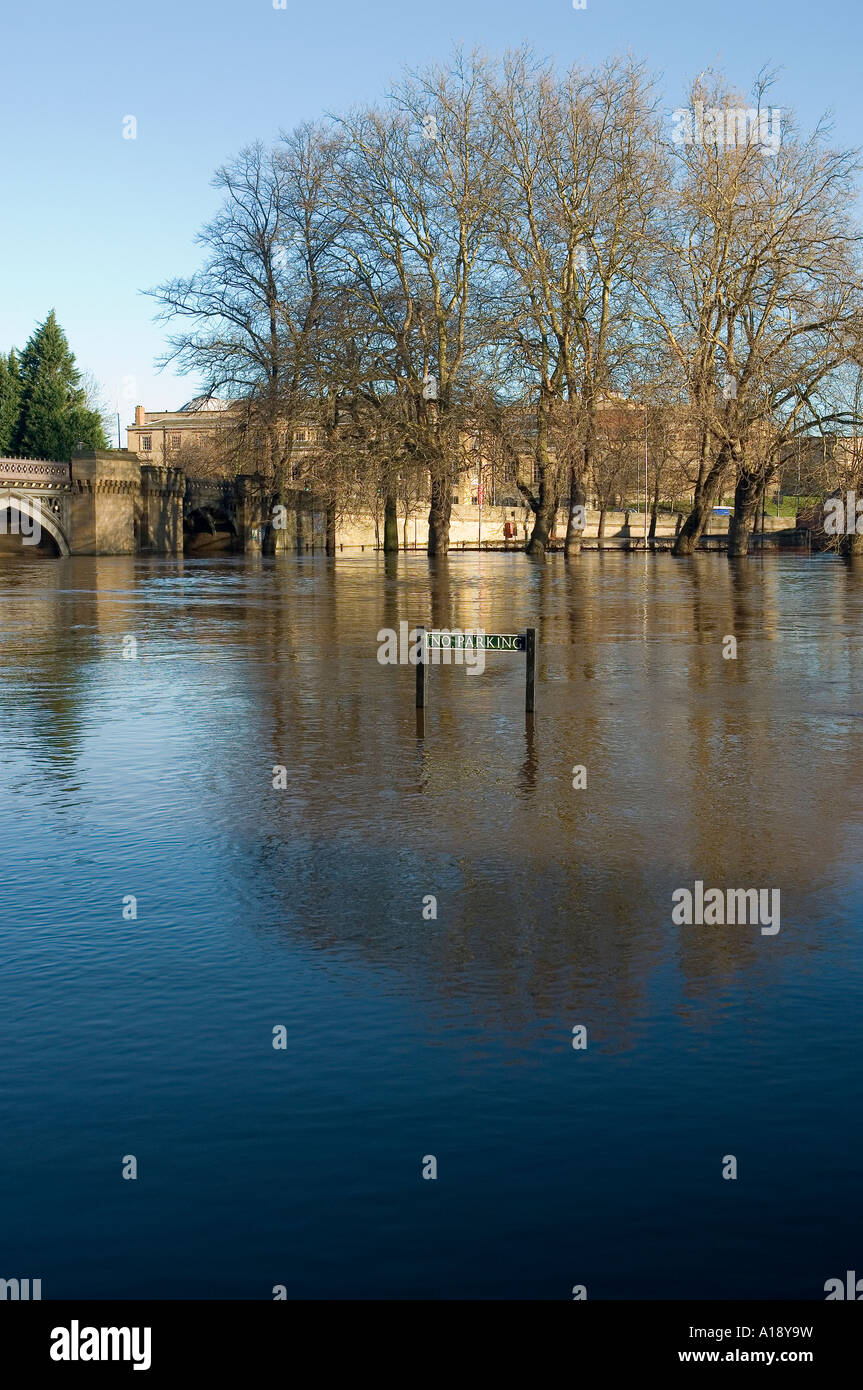 Winter flooding on River Ouse flood flooded floods in winter York North ...