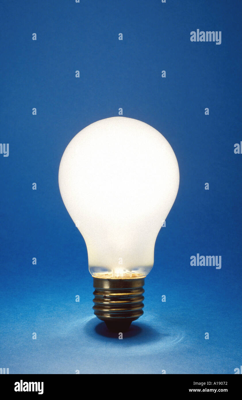 Light bulb idea blue Stock Photo - Alamy