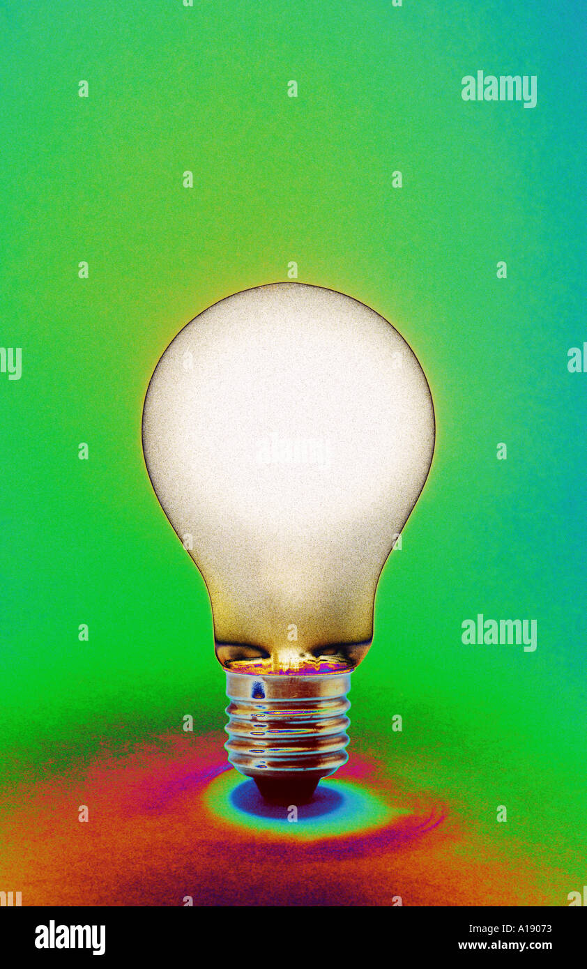 Light bulb idea green Stock Photo - Alamy