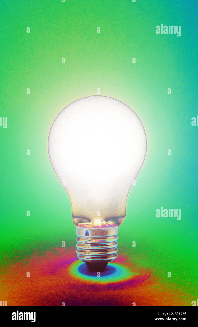 Light bulb idea green Stock Photo - Alamy