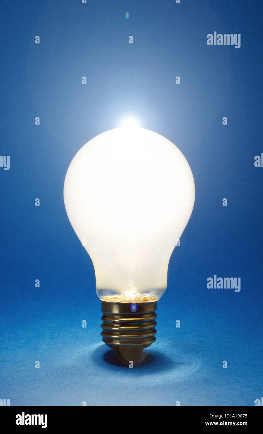Light bulb idea blue Stock Photo - Alamy