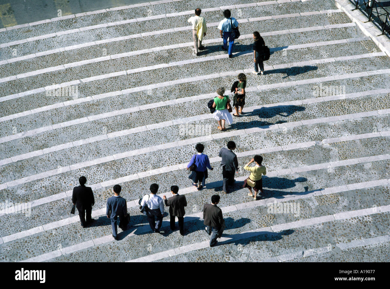 People on steps France Stock Photo - Alamy