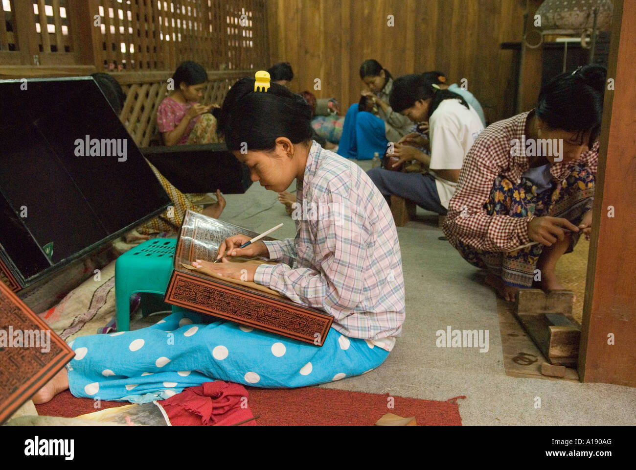 Lacquerware factory myanmar asia burma bagan lacquerware handicraft ...
