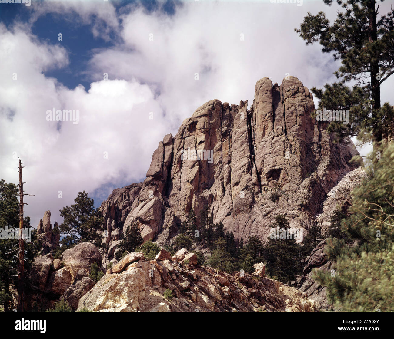 Rugged granite spires located near Mount Rushmore in the Black Hills of ...