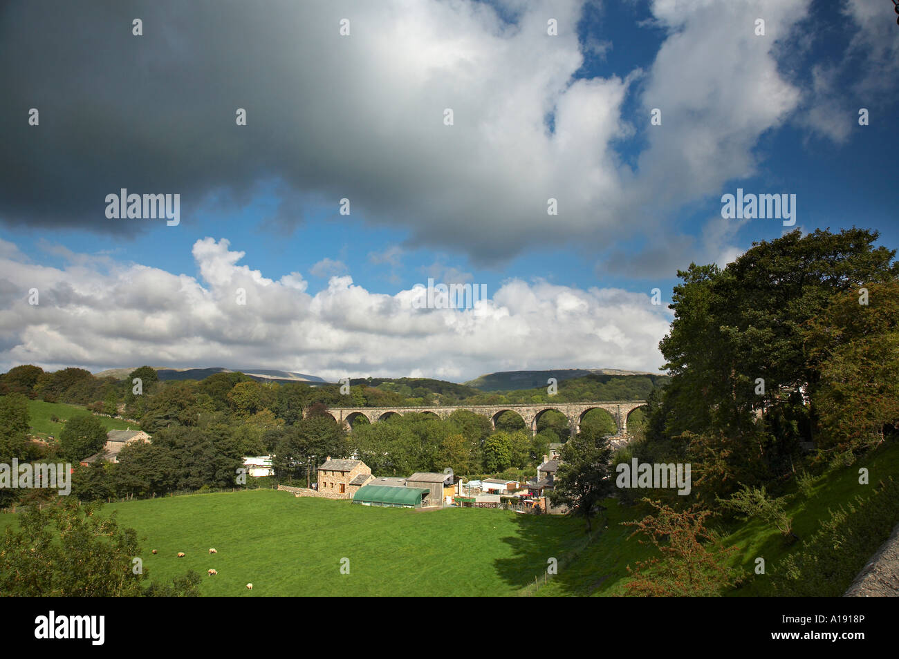 The Old Railway Viaduct at Ingleton a small town in the Yorkshire Dales ...