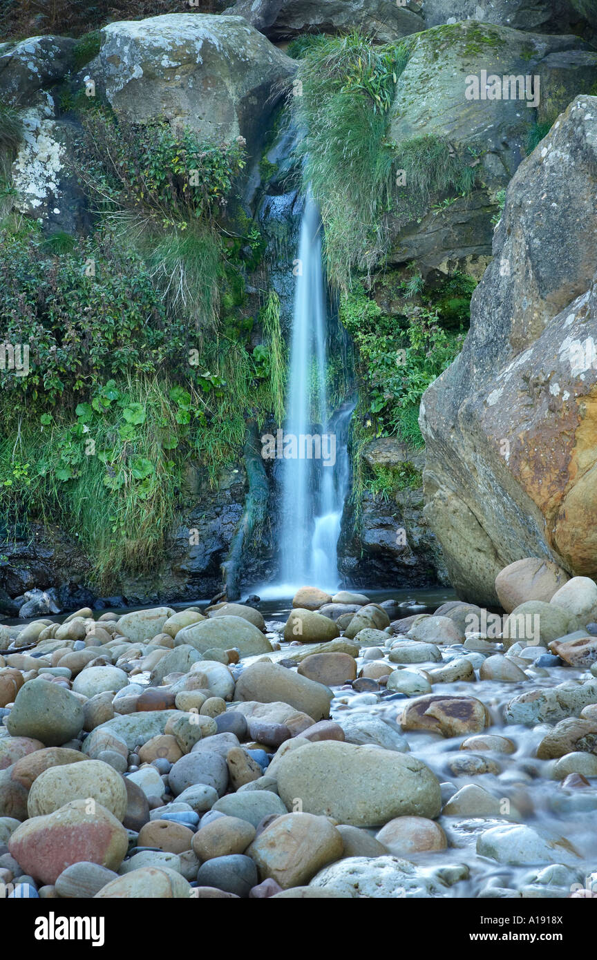 Waterfall Hayburn Wyke North Yorkshire Coast England Stock Photo - Alamy