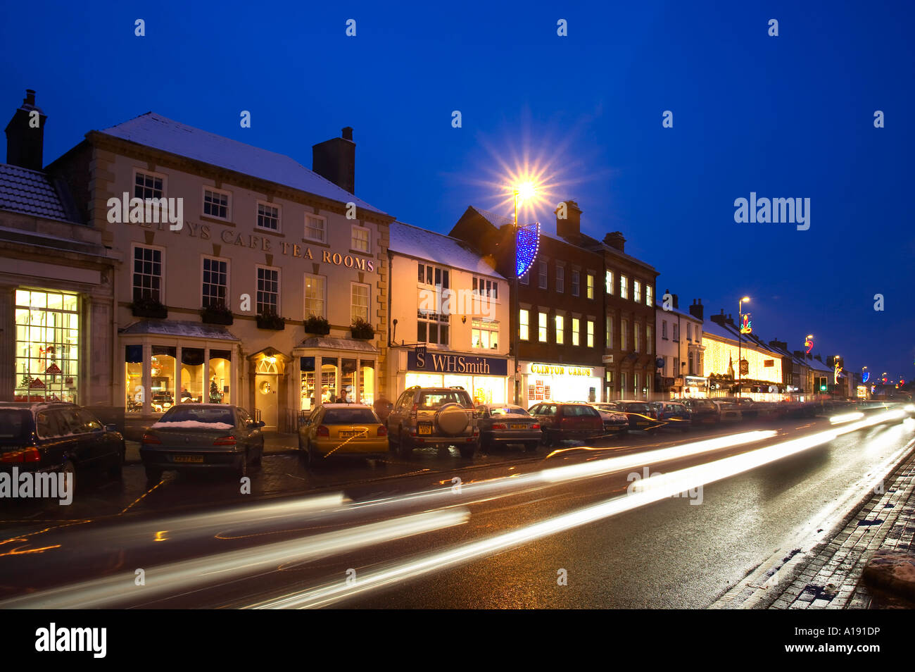 Northallerton High Street North Yorkshire England at Christmas Stock ...
