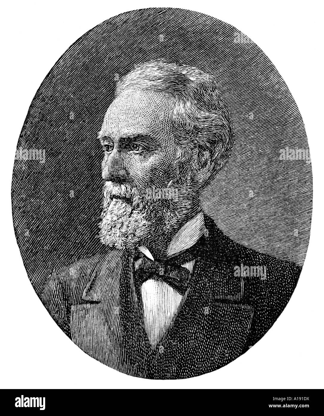 engraving of Joseph Medill managing editor of the Chicago Tribune Stock ...