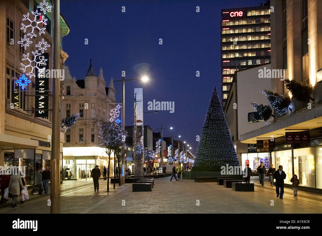 Middlesbrough Cleveland UK Christmas Decorations at Binns Corner Stock ...