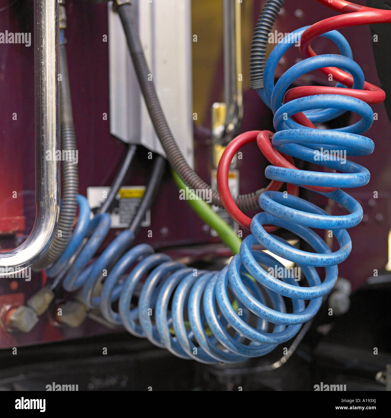 The wires of an engineering truck Stock Photo - Alamy