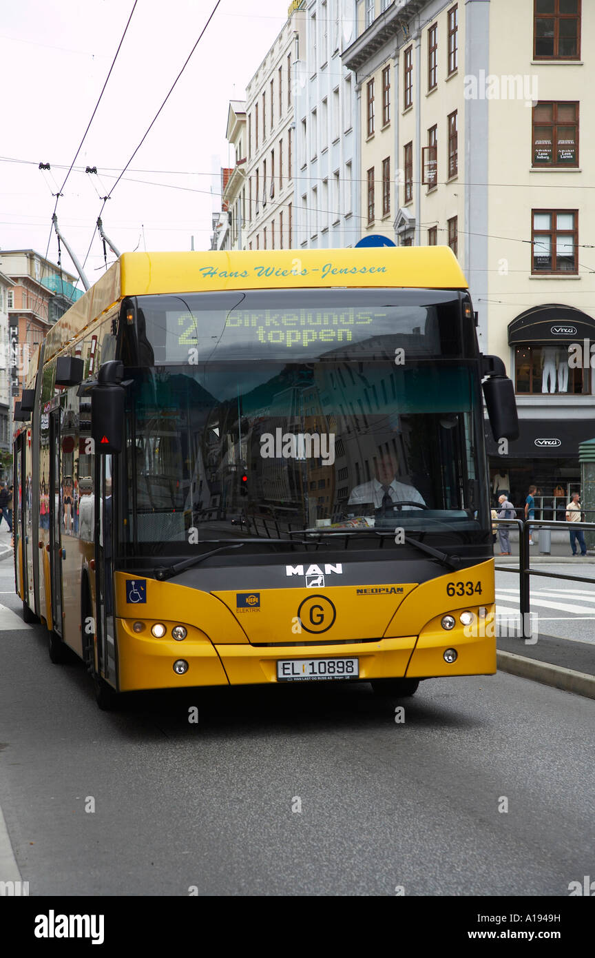 Public Trolley Bus Bergen Norway Stock Photo - Alamy