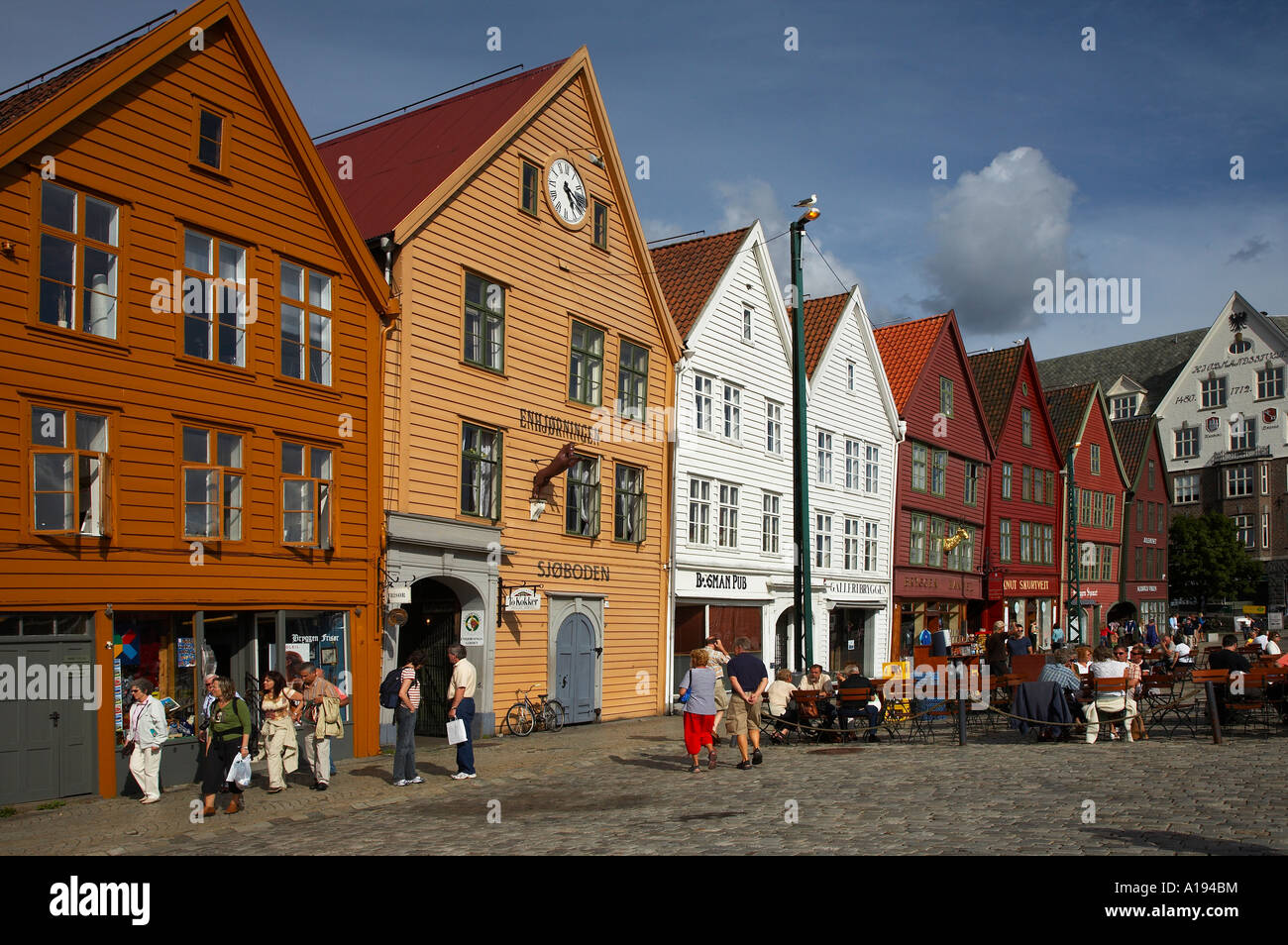 Wooden Buildings at the Bryggen World Heritage Site Bergen Norway Stock ...