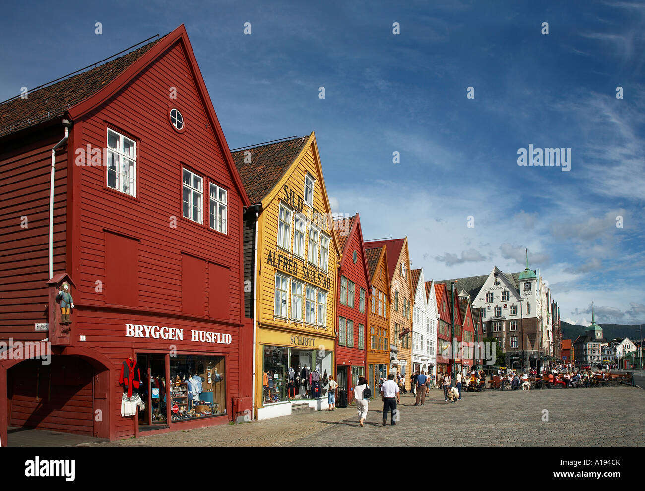 Wooden Buildings at the Bryggen World Heritage Site Bergen Norway Stock ...