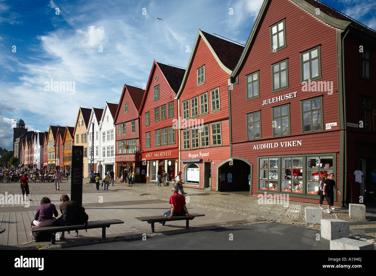 Wooden Buildings at the Bryggen World Heritage Site Bergen Norway Stock ...
