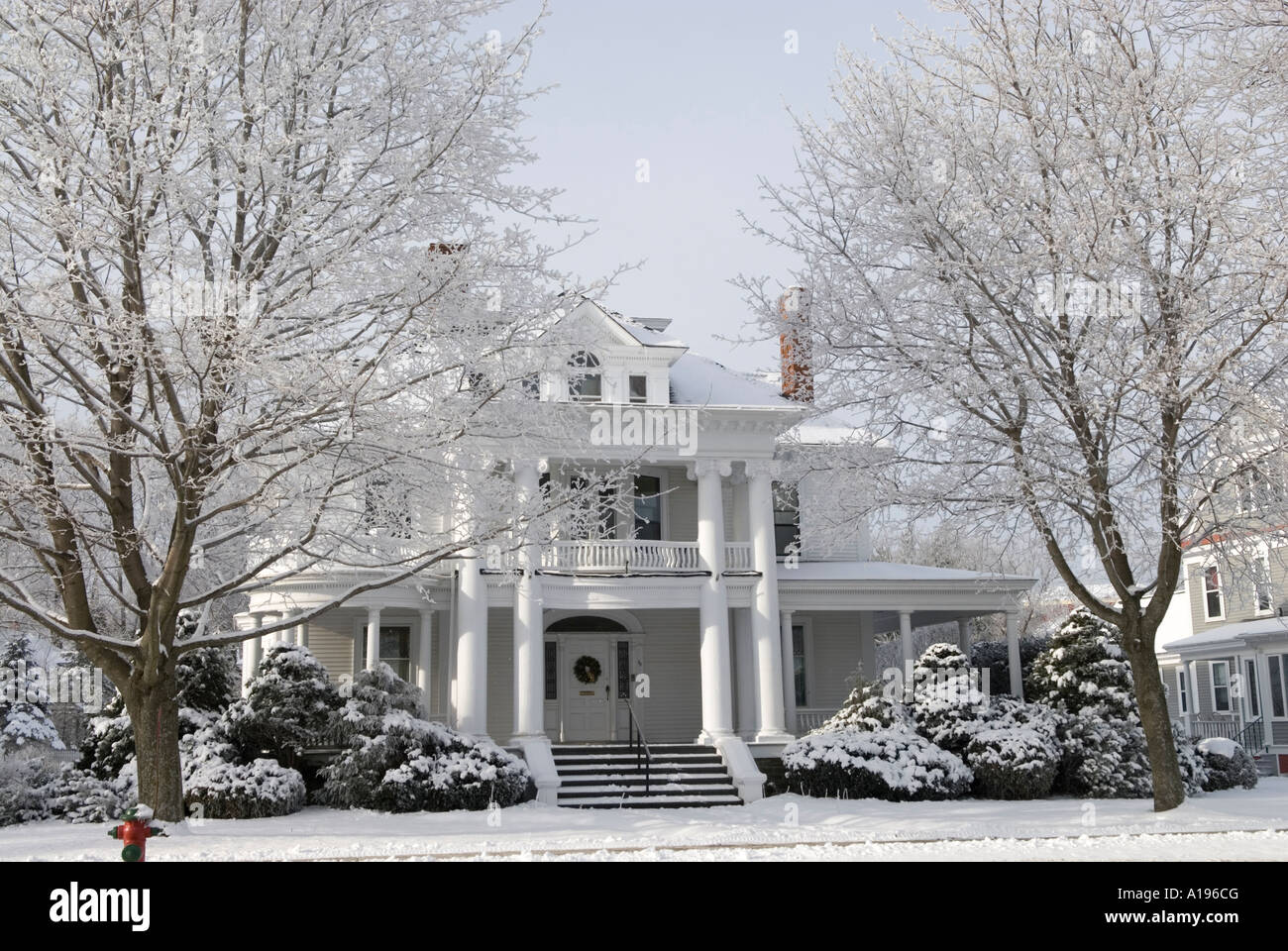 Snow Coved With Mansion