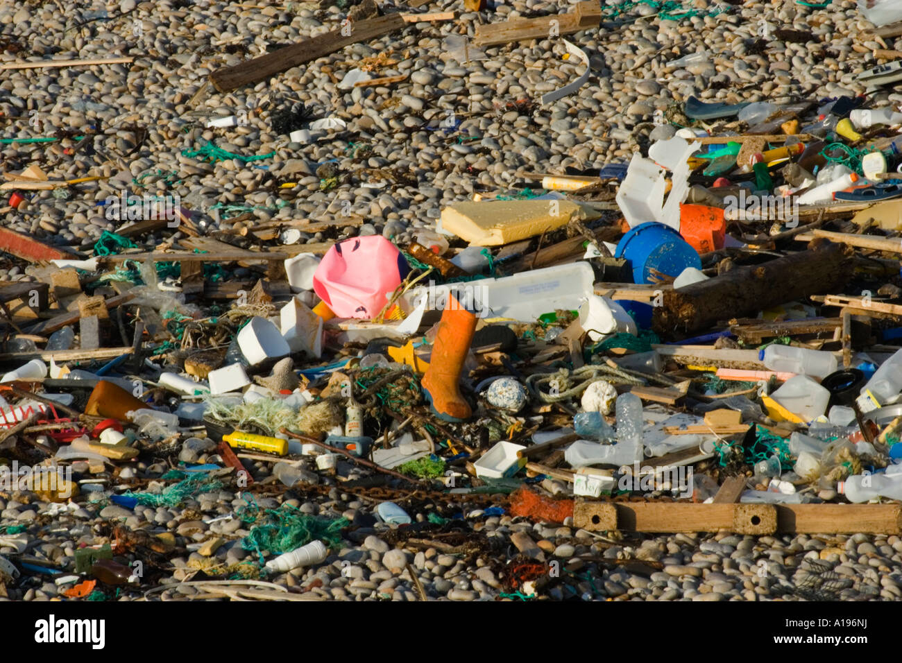 Flotsam and Jetsam Washed Ashore Debris, Chesil Beach, Dorset, UK Stock ...