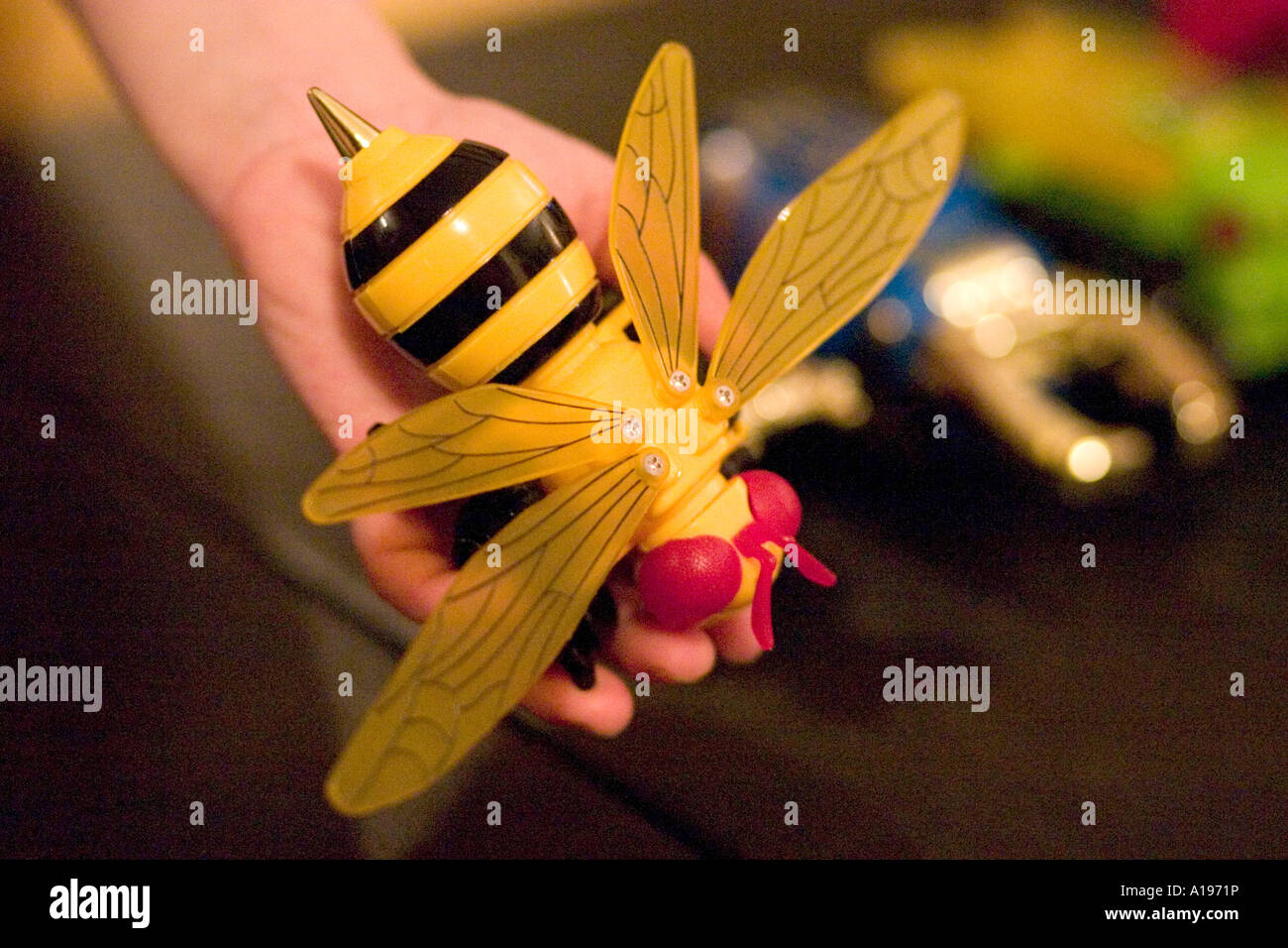 Insect part of transformer toy for children changes from robot to ...