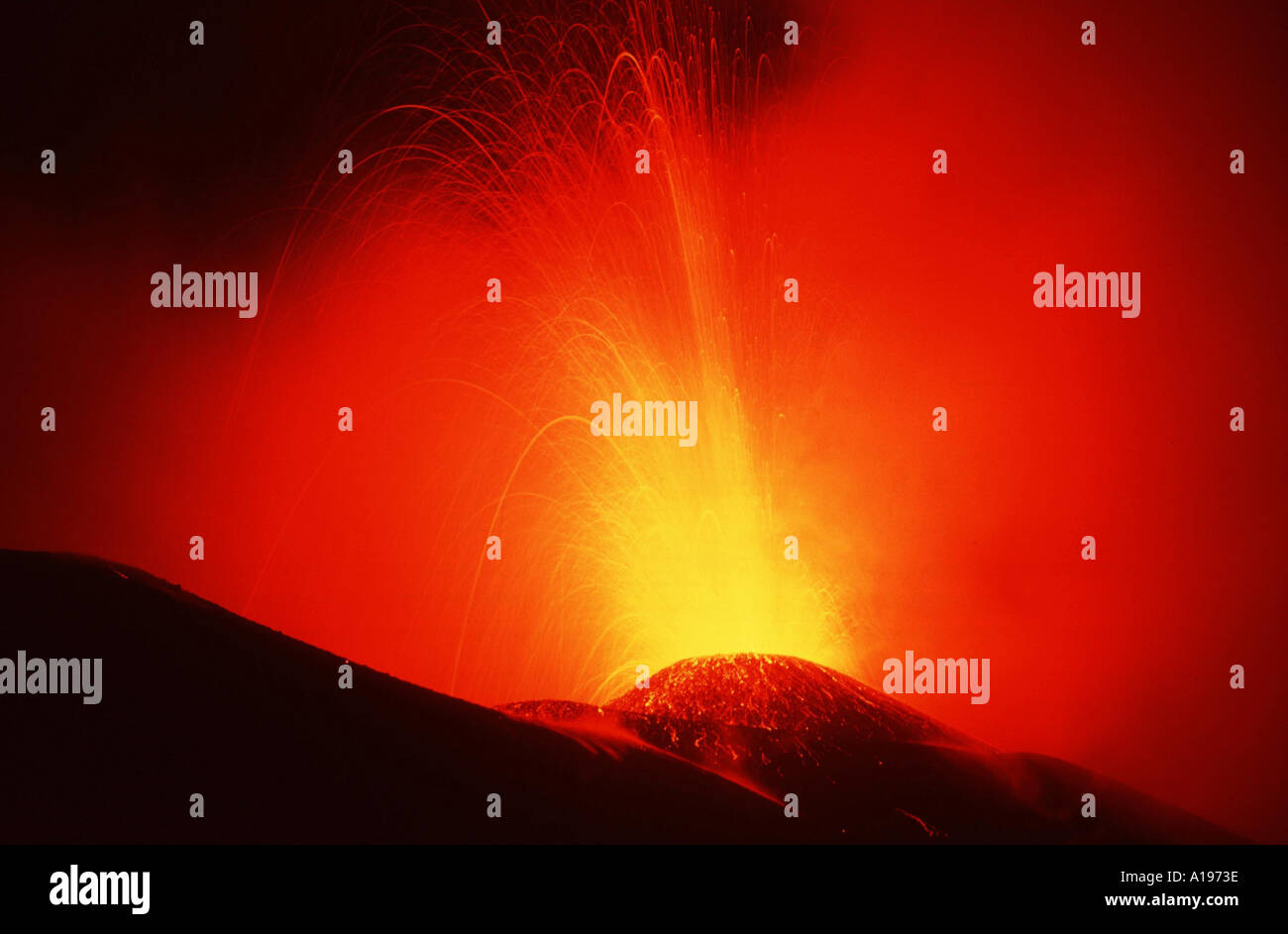 Eruption of highly active Volcan Pacaya a popular tourist sight south ...