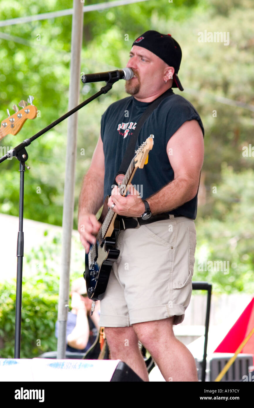 Lead vocalist and rhythm guitarist Joey Bergdahl of the Uncle Chunk ...