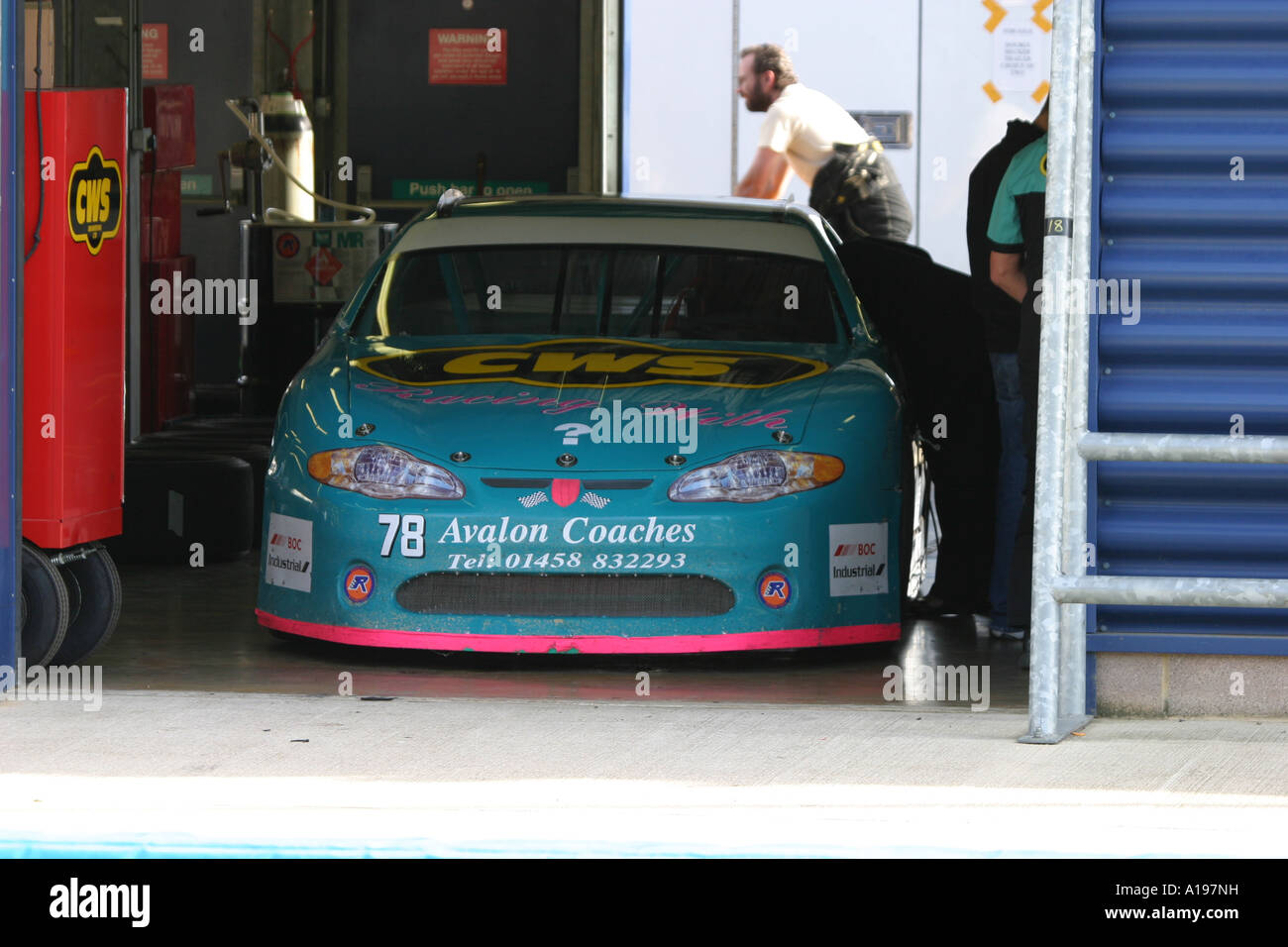 V8 Nascar stock car in the pit garage Stock Photo - Alamy