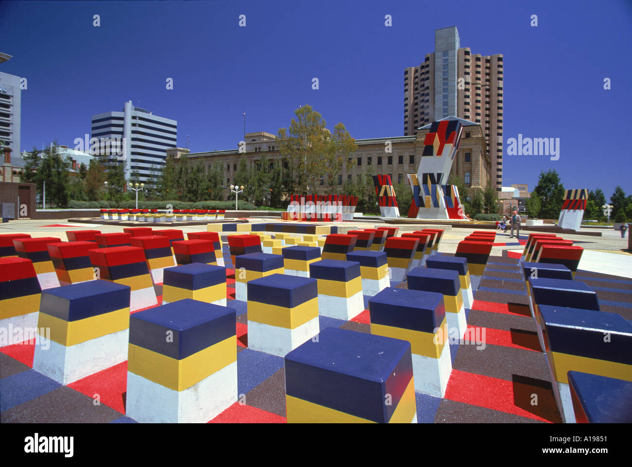 Modern sculpture on North Terrace near Festival Centre in front of ...