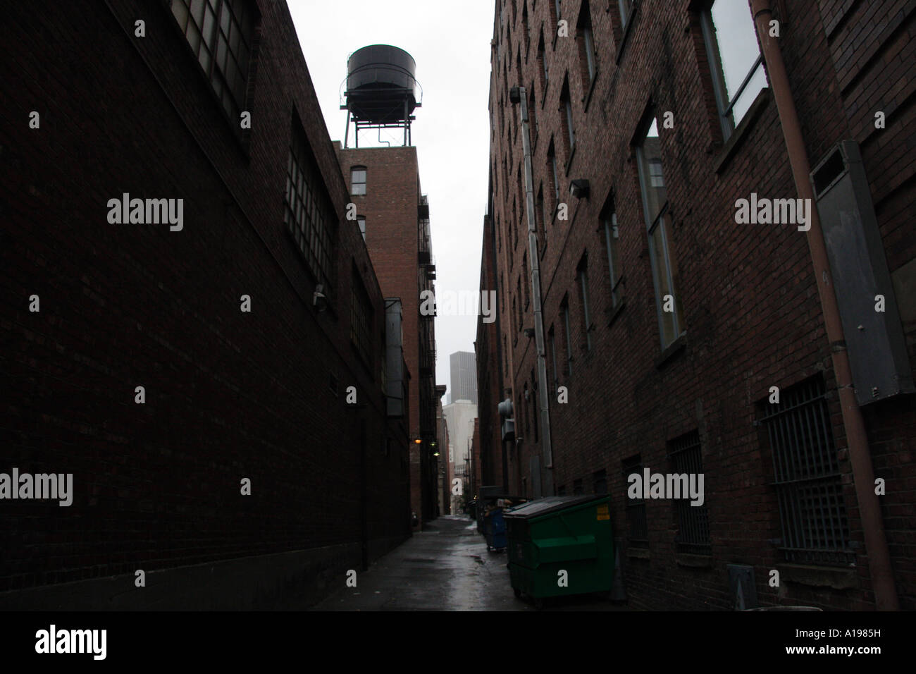 Lonely back alley in Seattle Stock Photo - Alamy